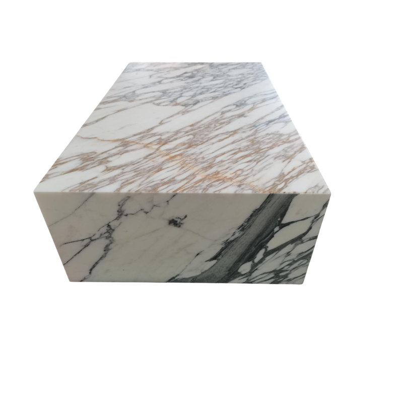BETACH Genuine Marble Block Coffee Table - Arabescato Marble | Wayfair