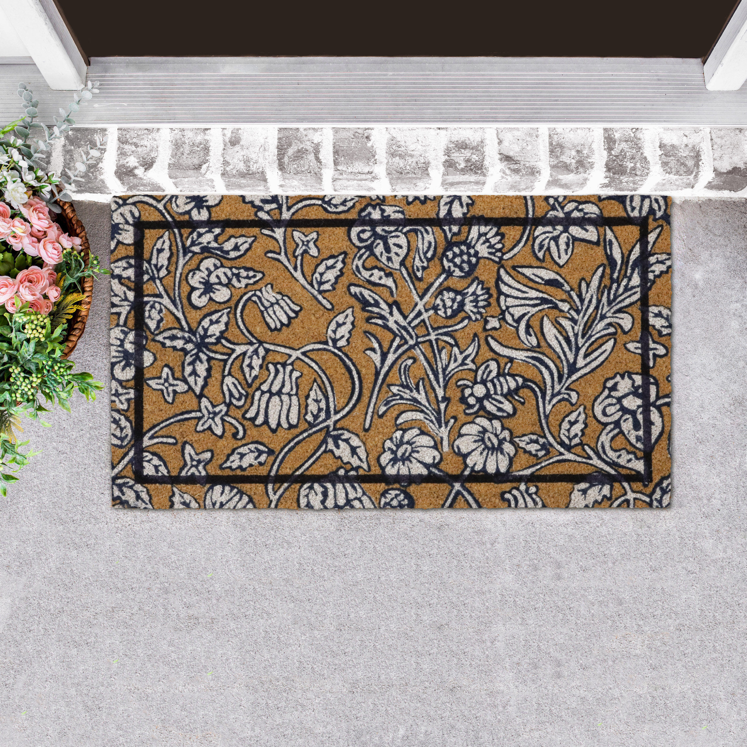 Laura Ashley Elmdon Border Coir Doormats / Non-Slip Outdoor Rugs | Wayfair