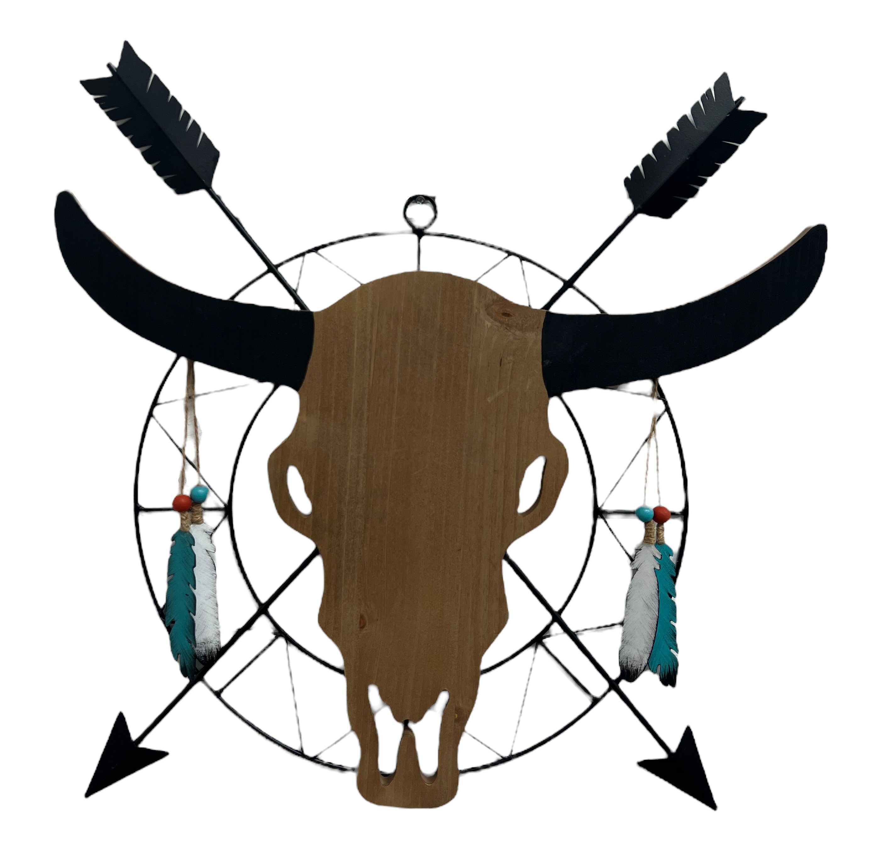 Union Rustic Dreamcatcher Tribal Cow Bull Skull Southwestern Arrow ...
