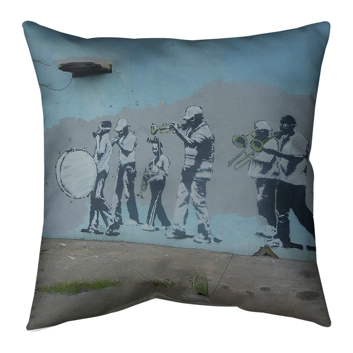 ArtVerse Musicians Gas Mask Marching Band Pillow Cover | Wayfair
