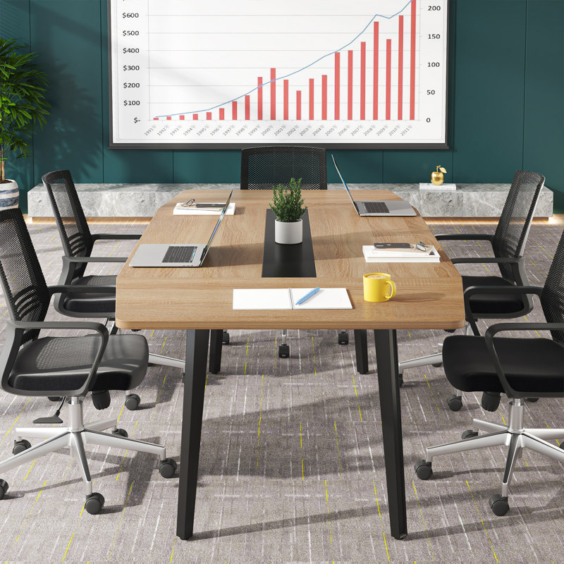 17 Stories Ryebrooke Boat Shaped Conference Table & Reviews - Wayfair ...