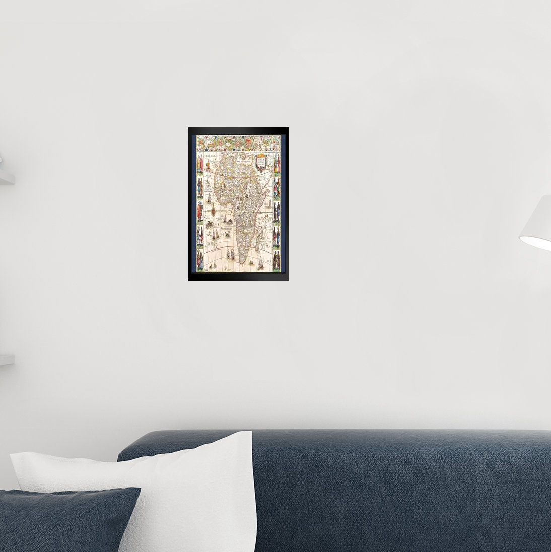 Trinx Map Africa With Cities And Tribes 1644 Antique Vintage Style ...