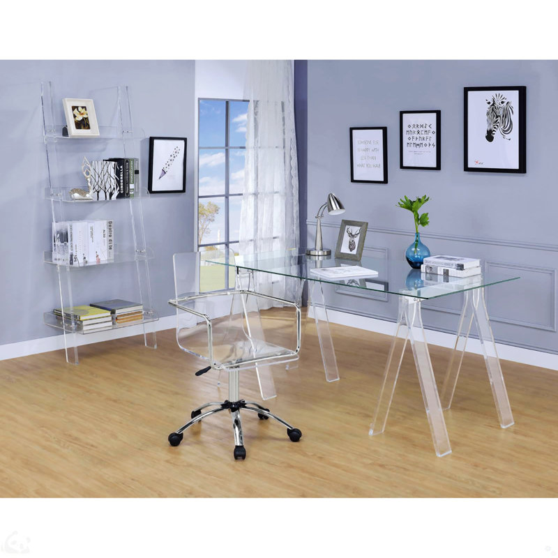 Brayden Studio® Clear Acrylic Ladder Bookcase | Wayfair