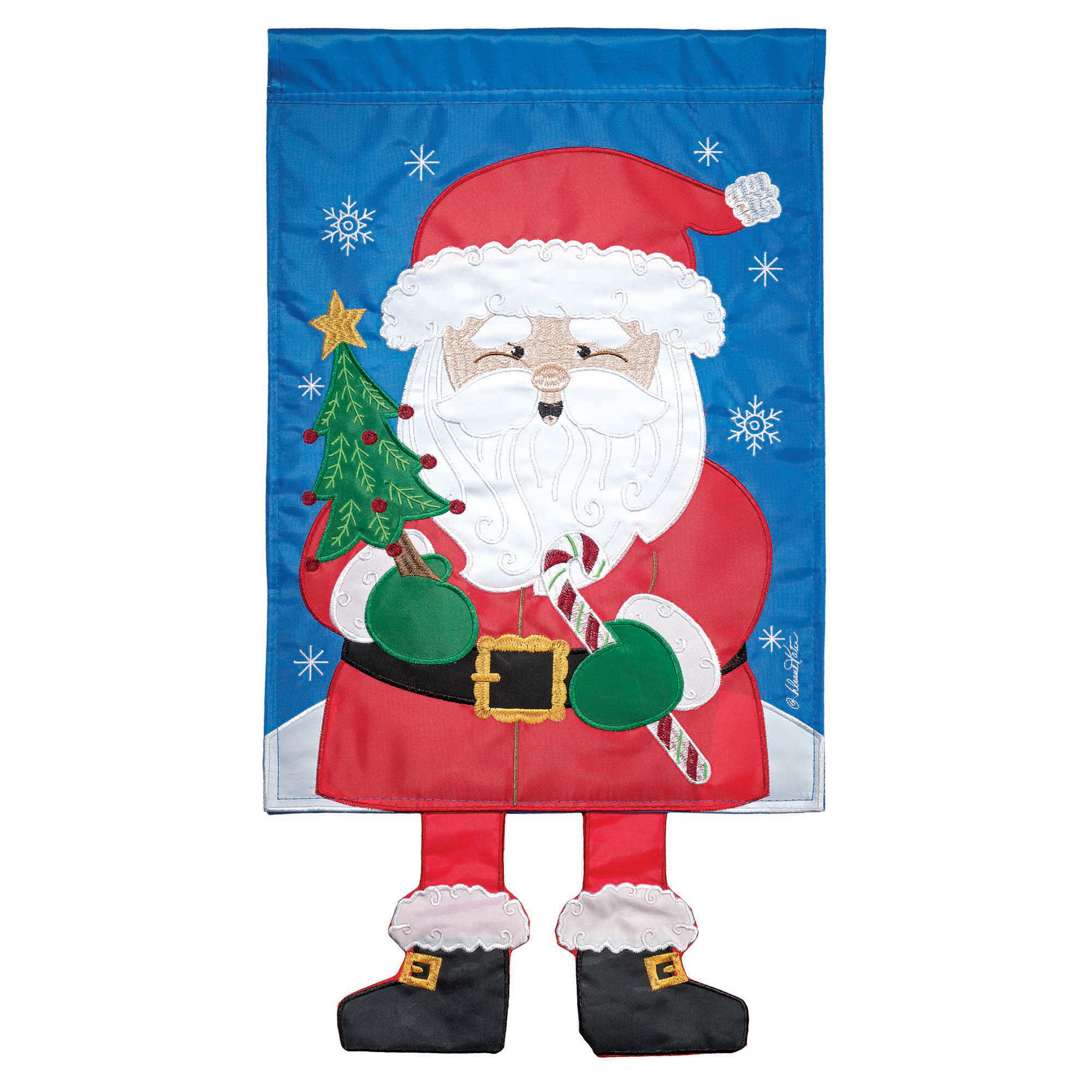 The Holiday Aisle® Crazy Leg Santa Double Applique 24" - Wayfair Canada