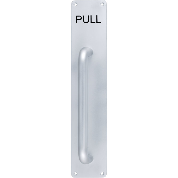 Symple Stuff Amarey Face Fix Pull Handle On Plate, Engraved "Pull ...