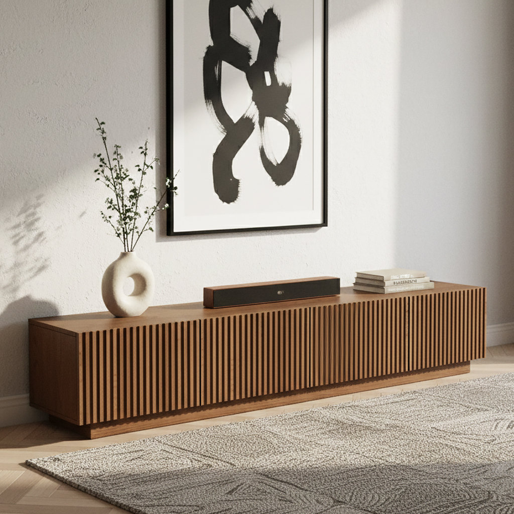 Corrigan Studio® 86.61" Long Media Console With Ample Storage ...