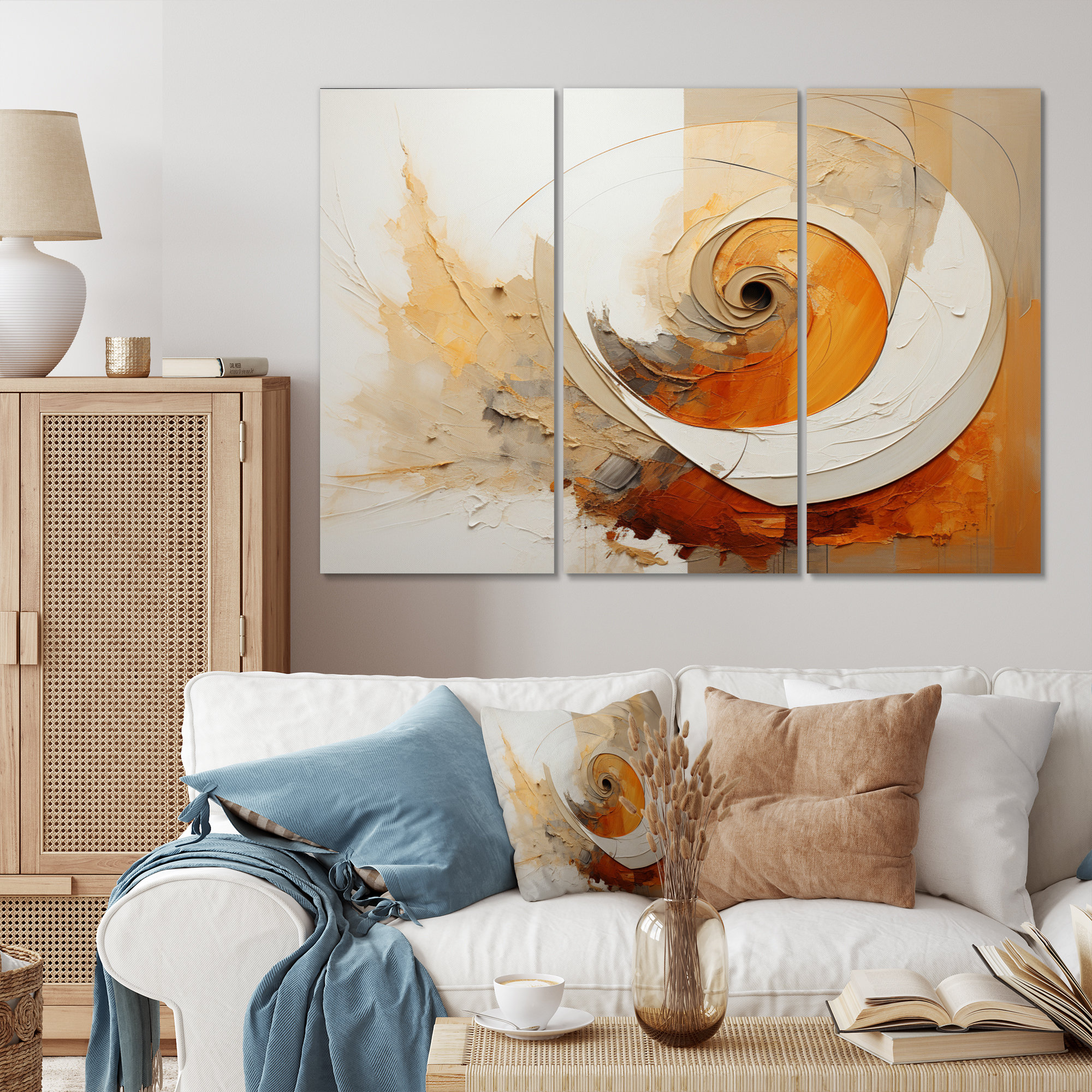 Design Art Earthly Tones I - Abstract Spirals Wall Art Print Set | Wayfair