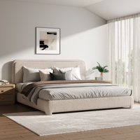 Wade Logan® Aryia Boucle Upholstered Platform Bed & Reviews | Wayfair