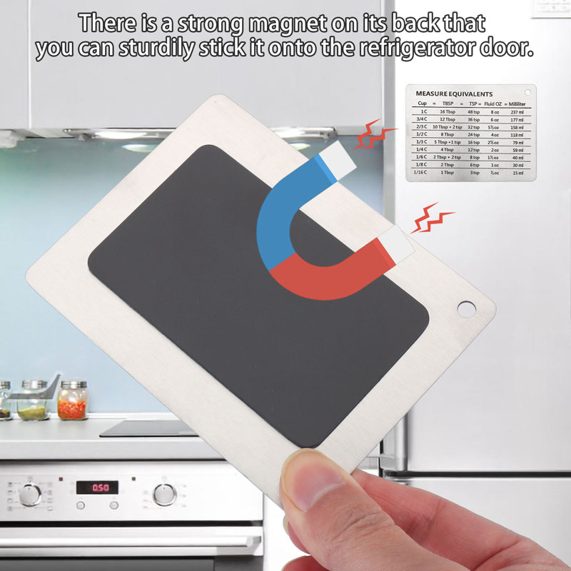 Gustave Magnetic Kitchen Measurement Conversion Chart Stainless Steel ...