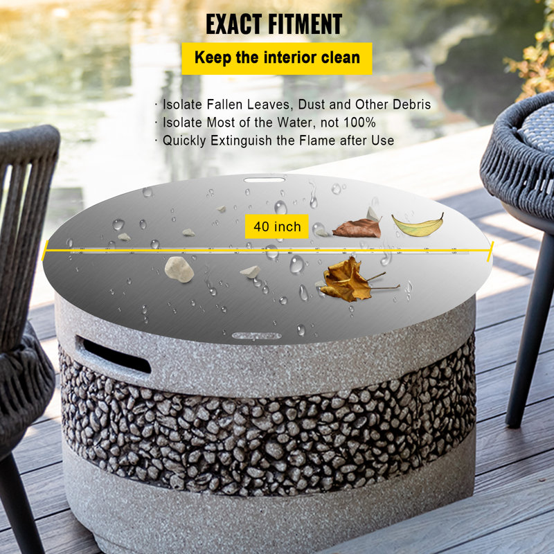 VEVOR 40'' Round Steel Fire Pit Lid & Reviews | Wayfair