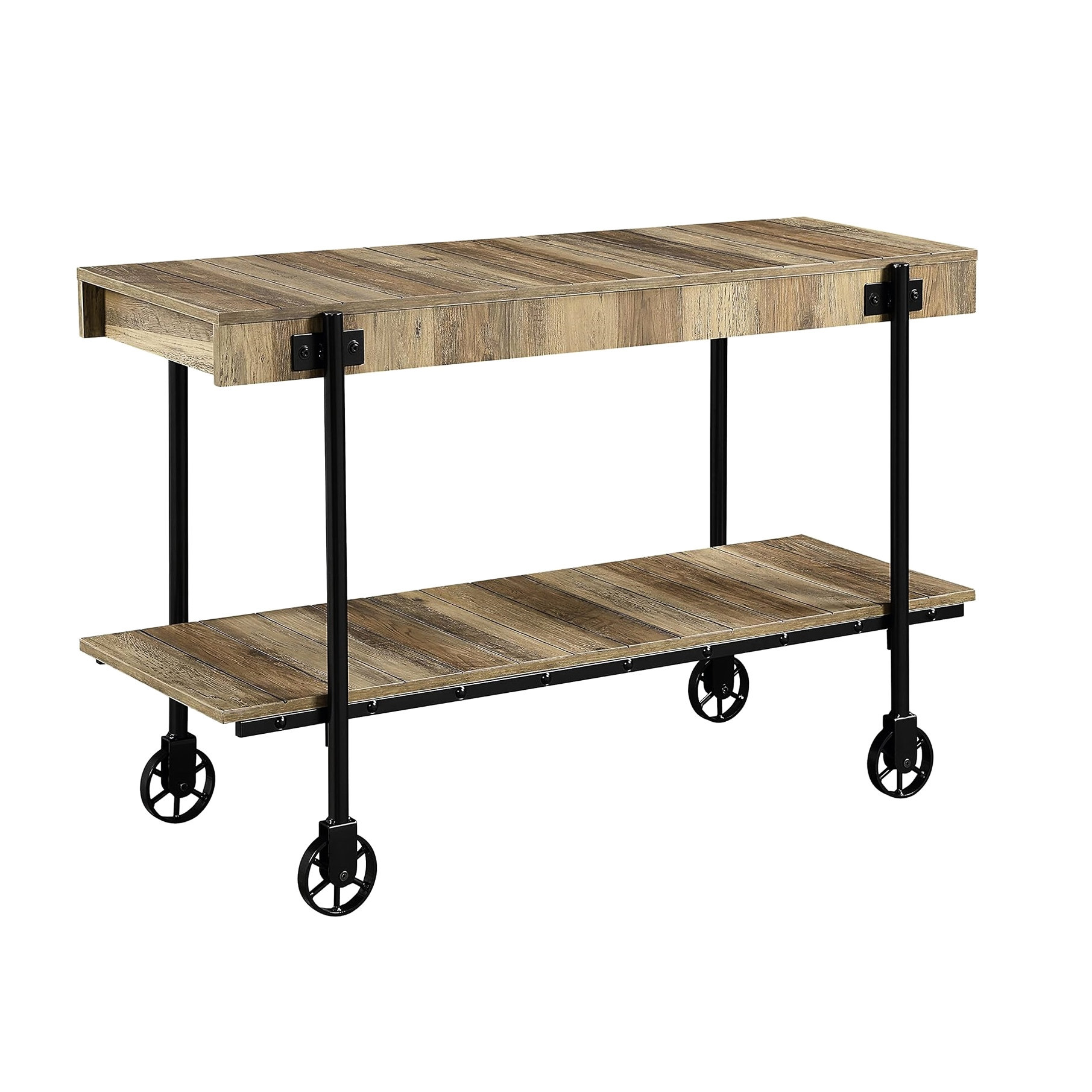 17 Stories Classic Industrial Living Room Table With Open Bottom Shelf ...