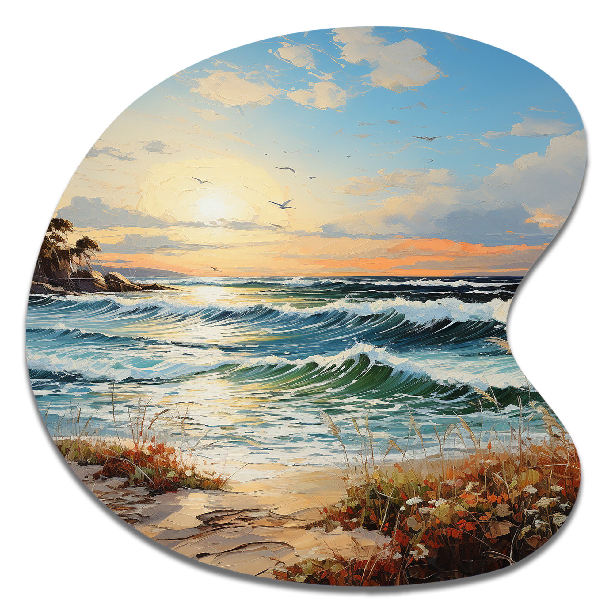 Design Art Beach Sand Euphoria III - Coastal Beach Sand Drop Shape ...