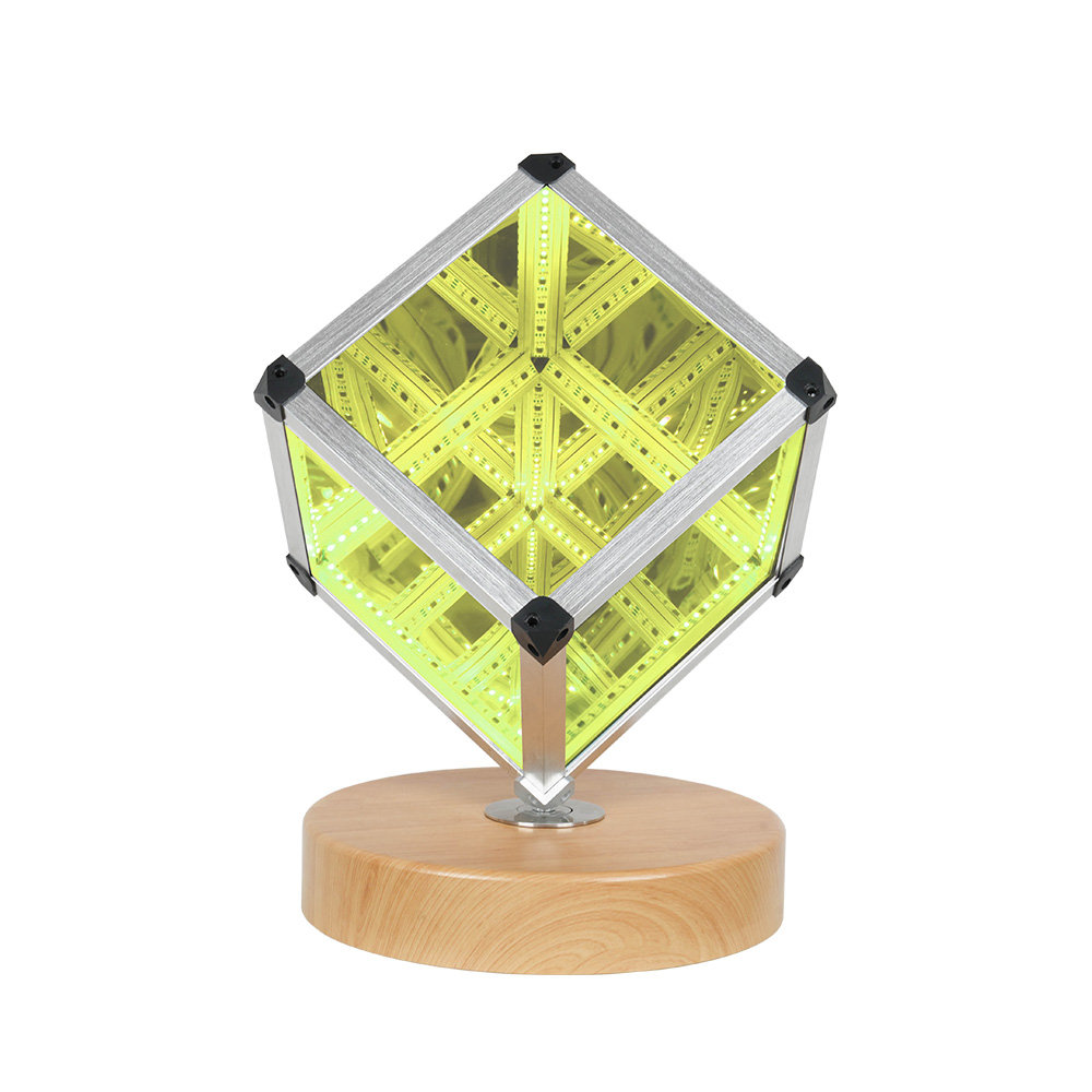 TENMIND Rotating Infinity Cube Mirror with Sound-Activated LED Lighting ...