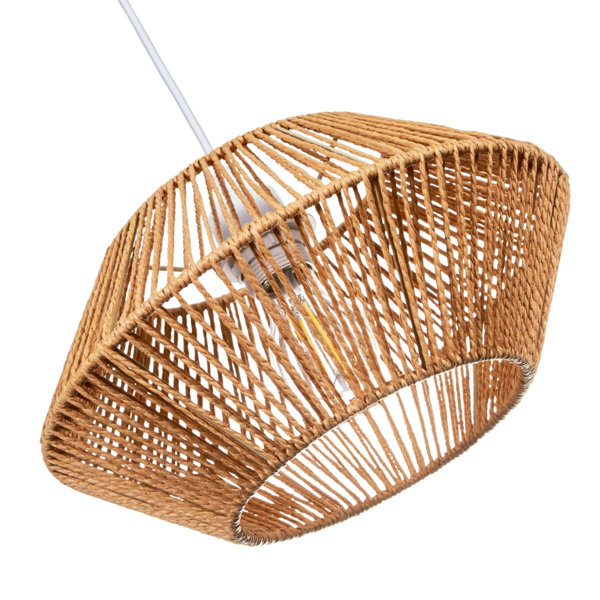 Happy Homewares 16cm H Bamboo Rattan Novelty Pendant Shade ( Screw On ...