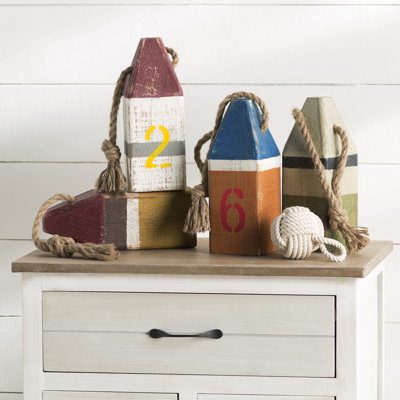 Breakwater Bay Nautical Wood Sailboat Tabletop Ornaments Handmade ...