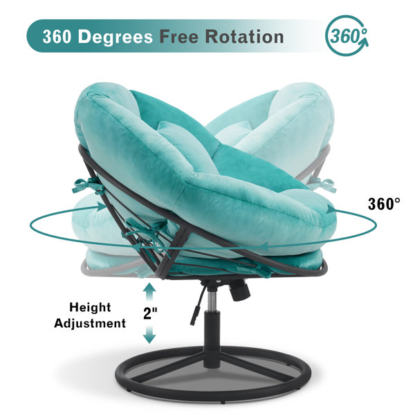 Viv + Rae™ Kimpel Swivel Papasan Chairs, Velvet Armless Chair with ...