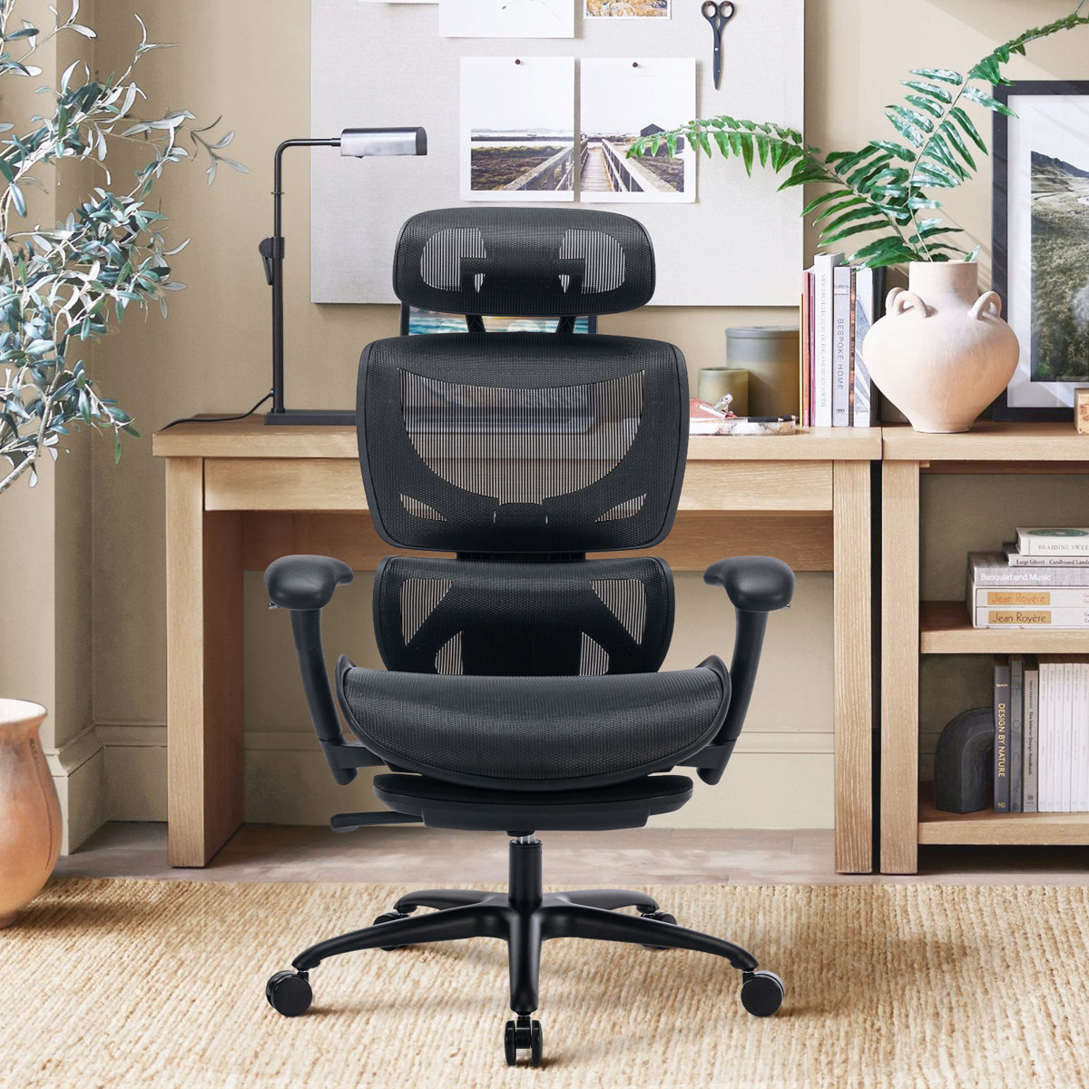 Inbox Zero Ergonomic Full Mesh Office Chair - Adjustable Waist Support ...
