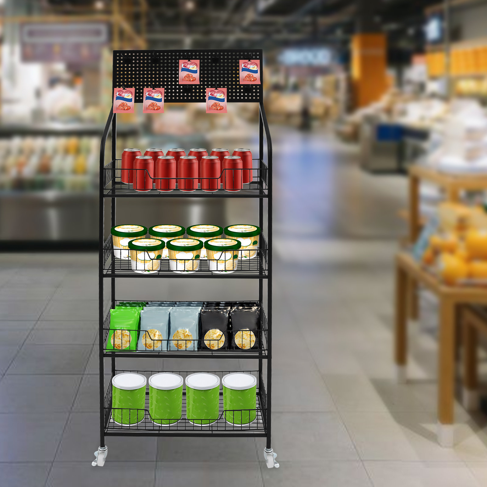 Rebrilliant 23.62In Retail Display Rack With Hooks And Wheels & Reviews ...