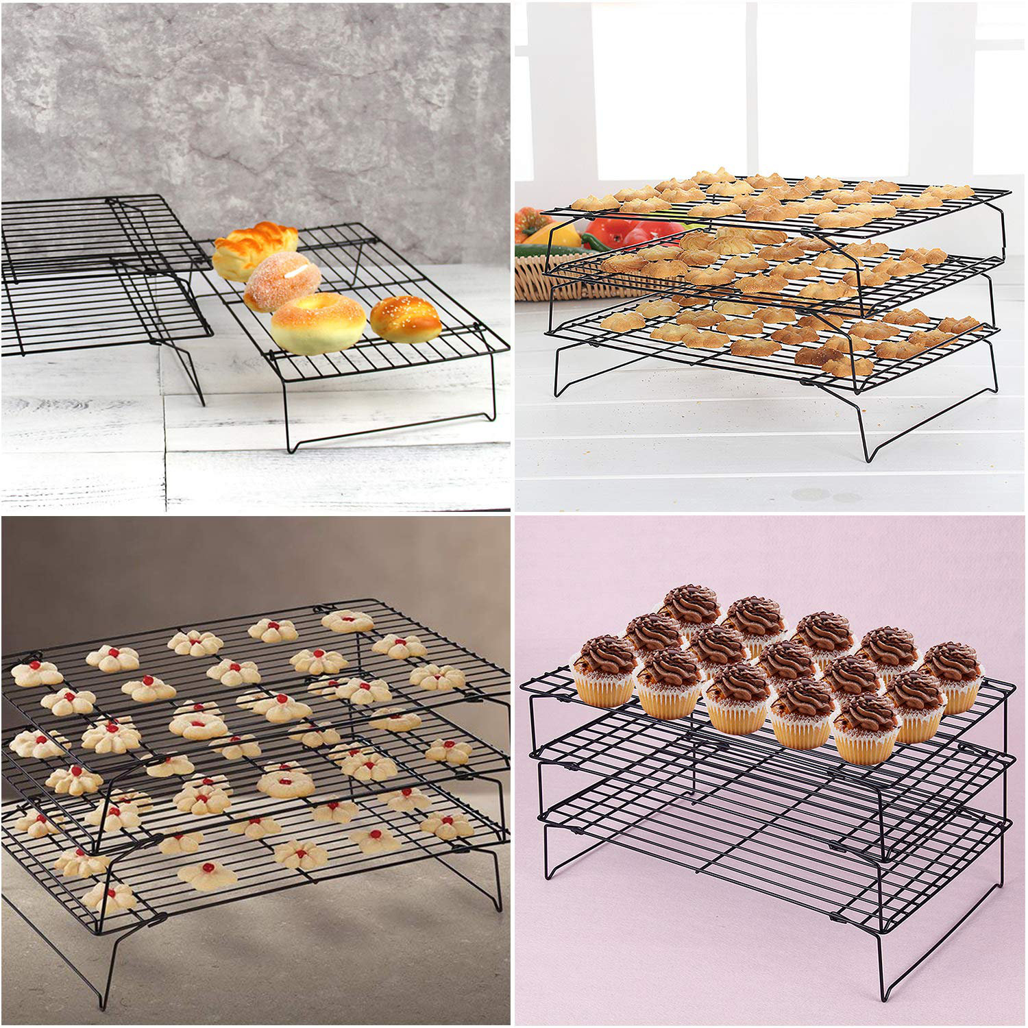 HUDSON & ASHTON LLC 3 Tier Stainless Steel Stackable Baking Cooking ...