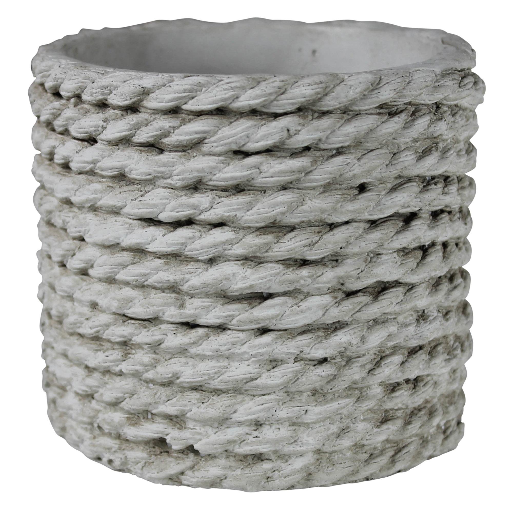 Longshore Tides Aamer Cement Rope Cachepot | Wayfair