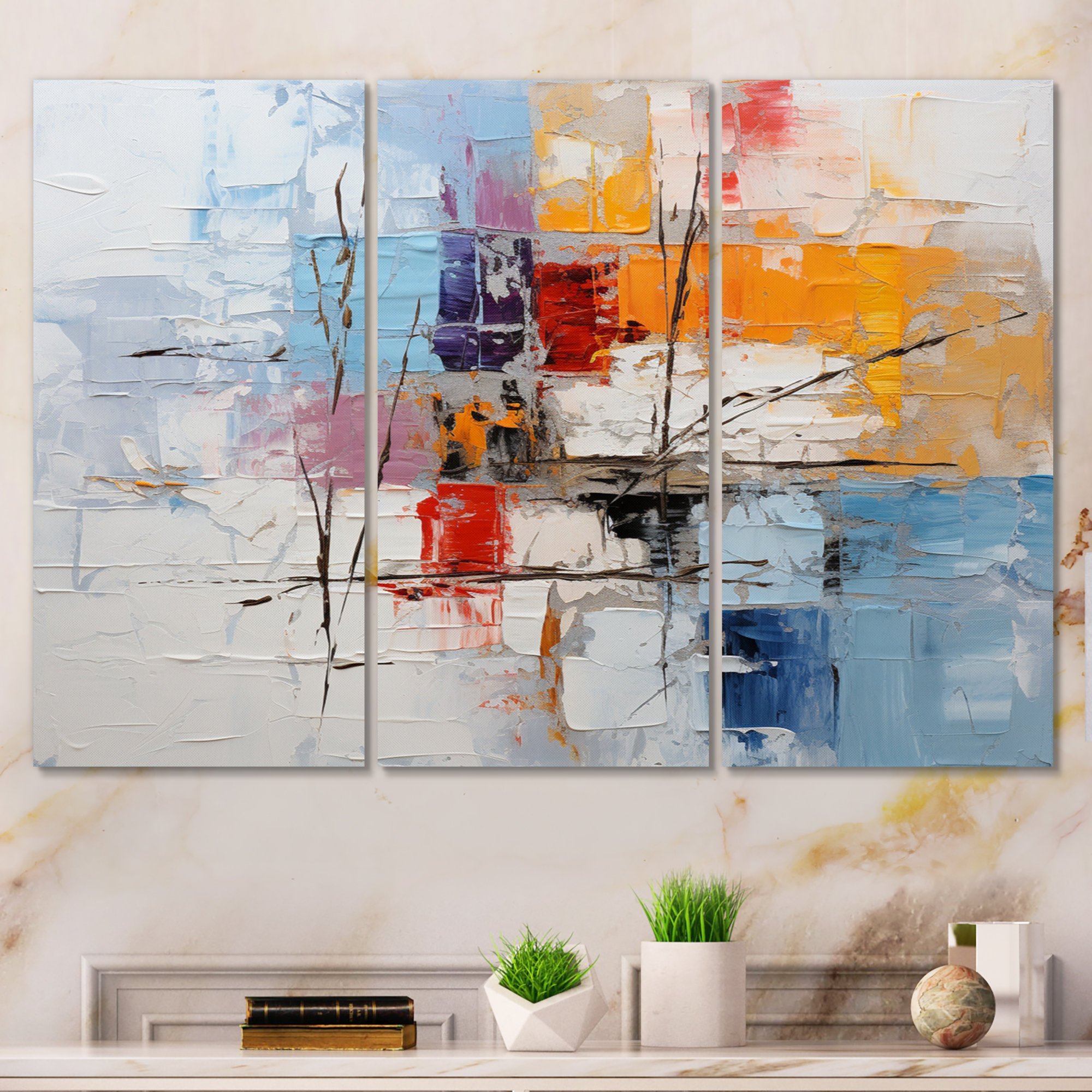 Design Art Collage Frozen Snow IV - Abstract Collages Canvas Art Print ...