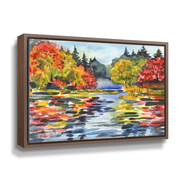 Millwood Pines " Autumn Lake With Fall Trees " | Wayfair