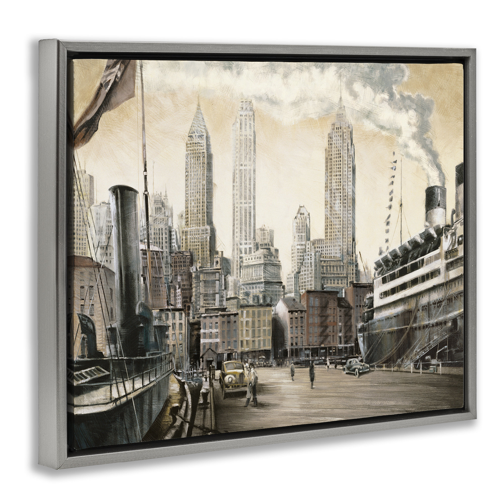 Lark Manor™ Urban Boat Harbour Framed Floater Canvas Wall Art by ...