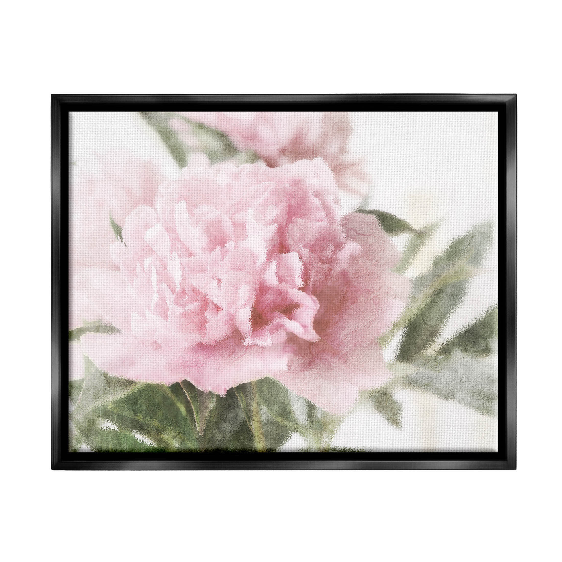Stupell Industries Soft Pink Carnation Blossom Framed Floater Canvas ...
