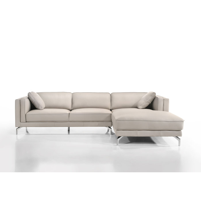 Orren Ellis 2 - Piece Leather Sectional & Reviews | Wayfair