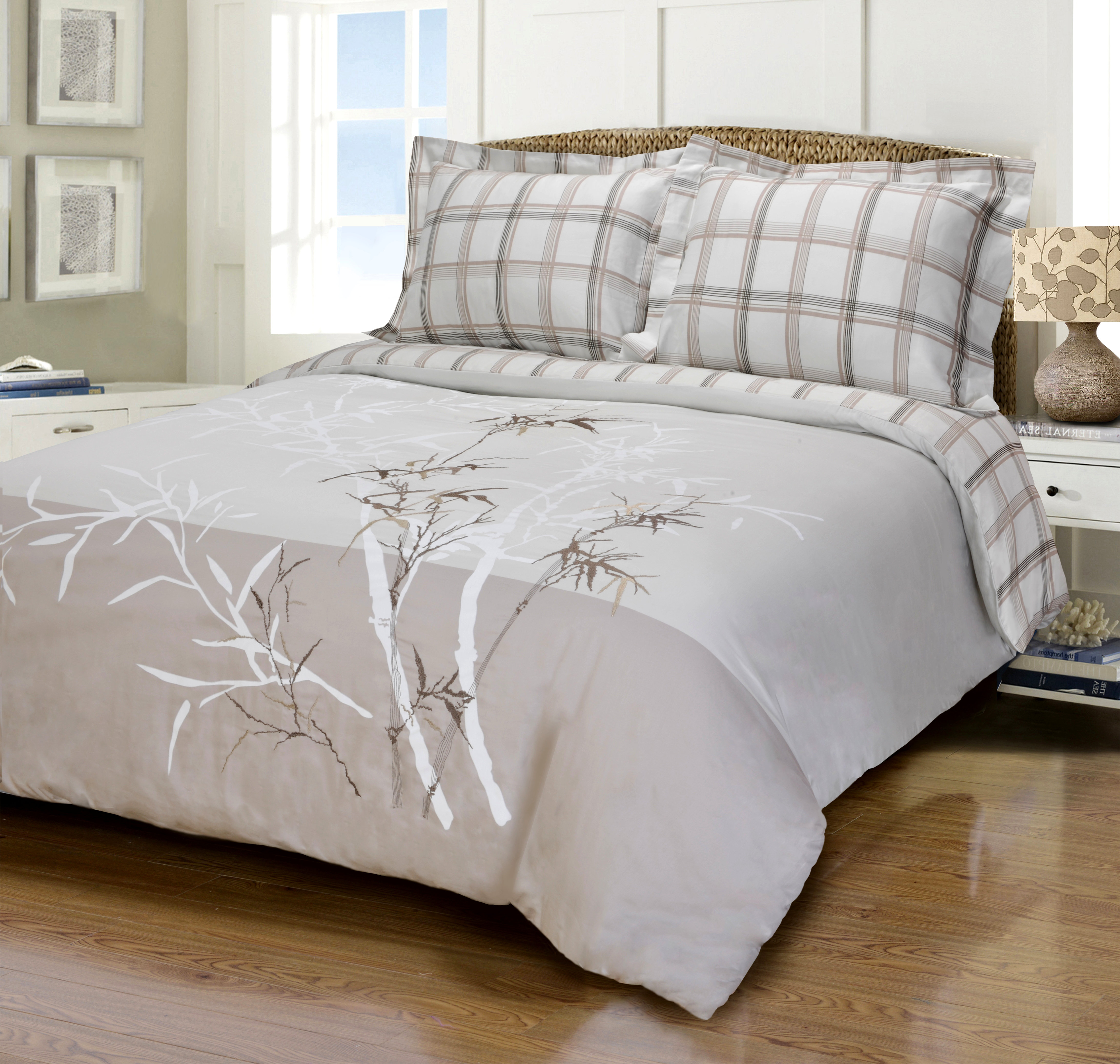Superior Standard Cotton Reversible Modern & Contemporary Duvet Cover ...