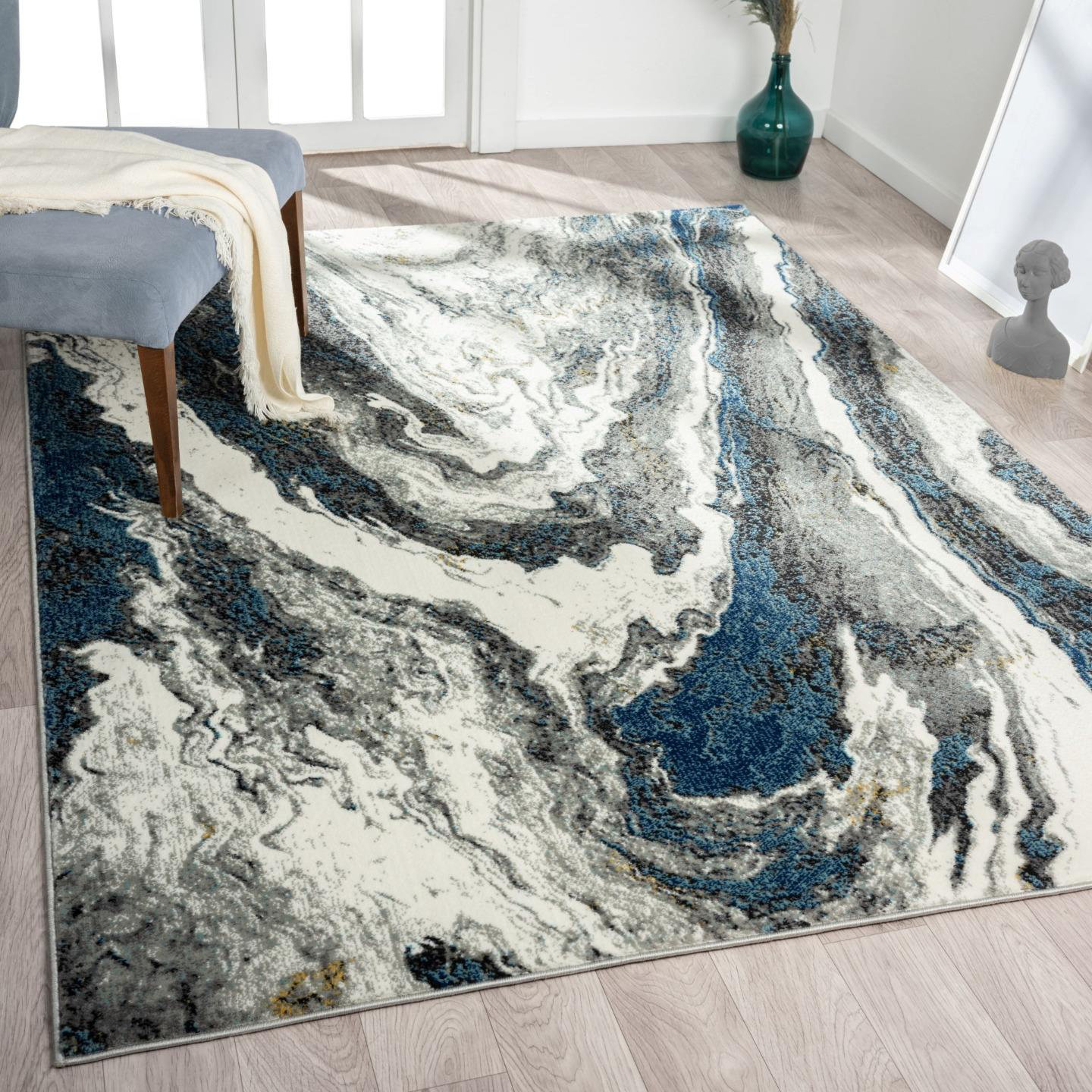Luxe Weavers Abstract Wavy Marble Swirl Area Rug - Wayfair Canada