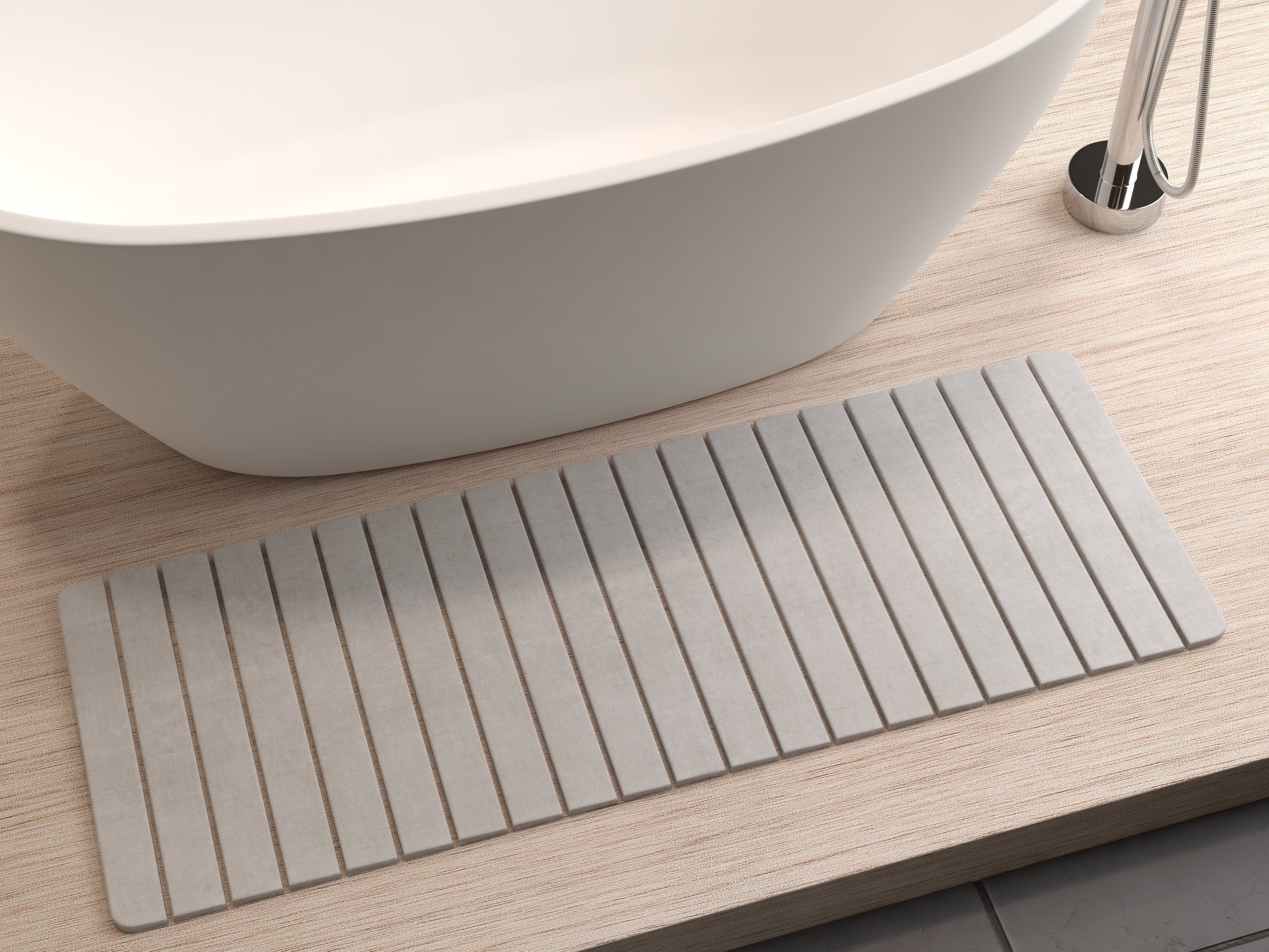 CastelloUSA Diatomite Quick-dry Stone Bath Mat - 58" X 21" , Extra ...