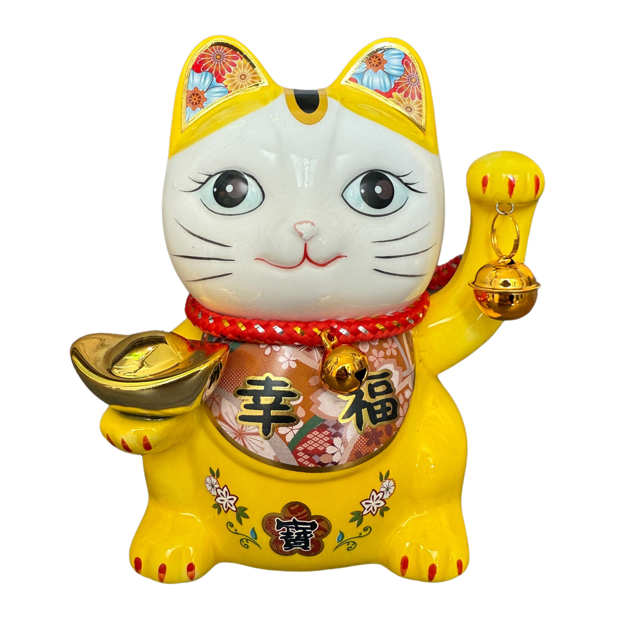 Bungalow Rose Lucky Cat Coin Bank - Feng Shui Maneki Neko Ceramic Piggy ...