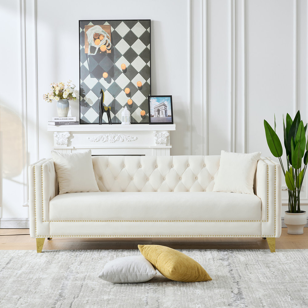 House of Hampton® Luxurious Chesterfield Sofa with Tufted Buttons and ...