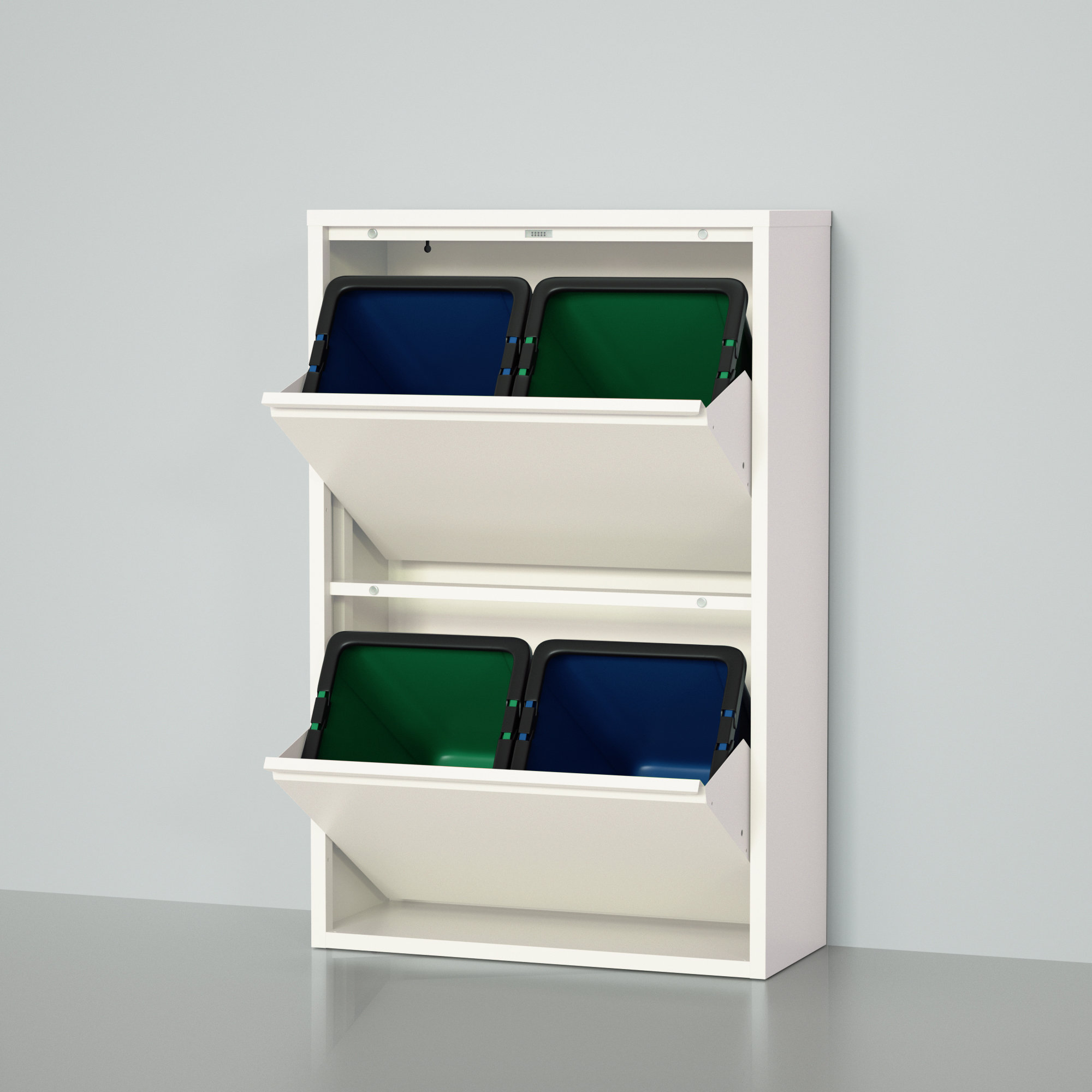 European Furniture 15 Gallon Open Multi-Compartments Trash & Recycling ...