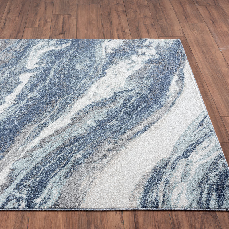 Orren Ellis Alayaa Abstract Blue Area Rug & Reviews | Wayfair