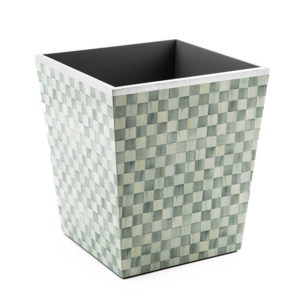 MacKenzie Childs Sterling Check® Lacquer Waste Bin - Wayfair Canada