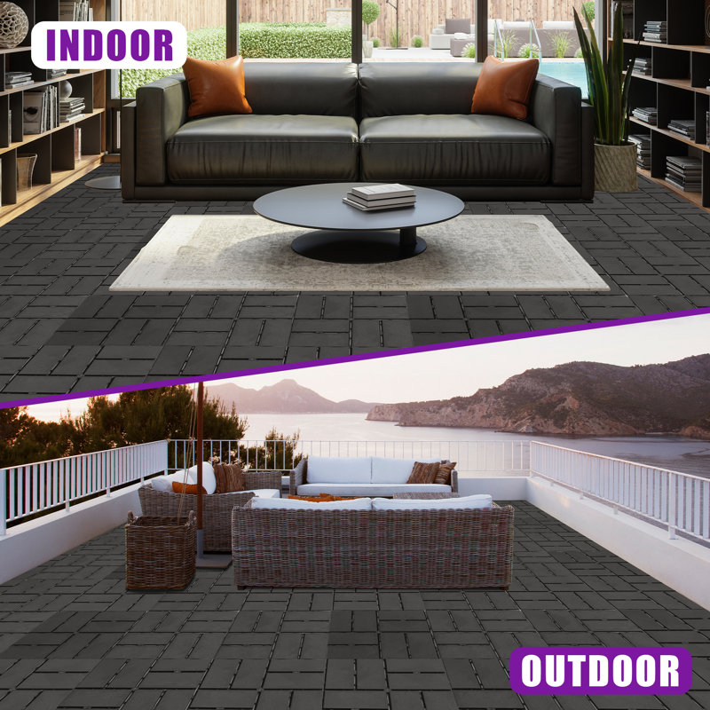 Domi Louvered Outdoor Plastic Deck Tile | Wayfair