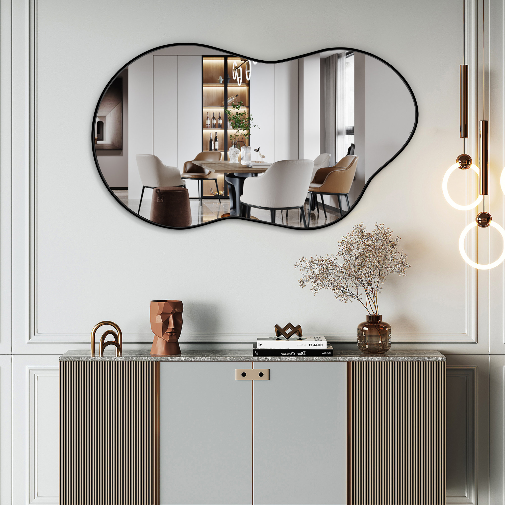 Ivy Bronx Glayds Metal Asymmetrical Wall Mirror & Reviews | Wayfair