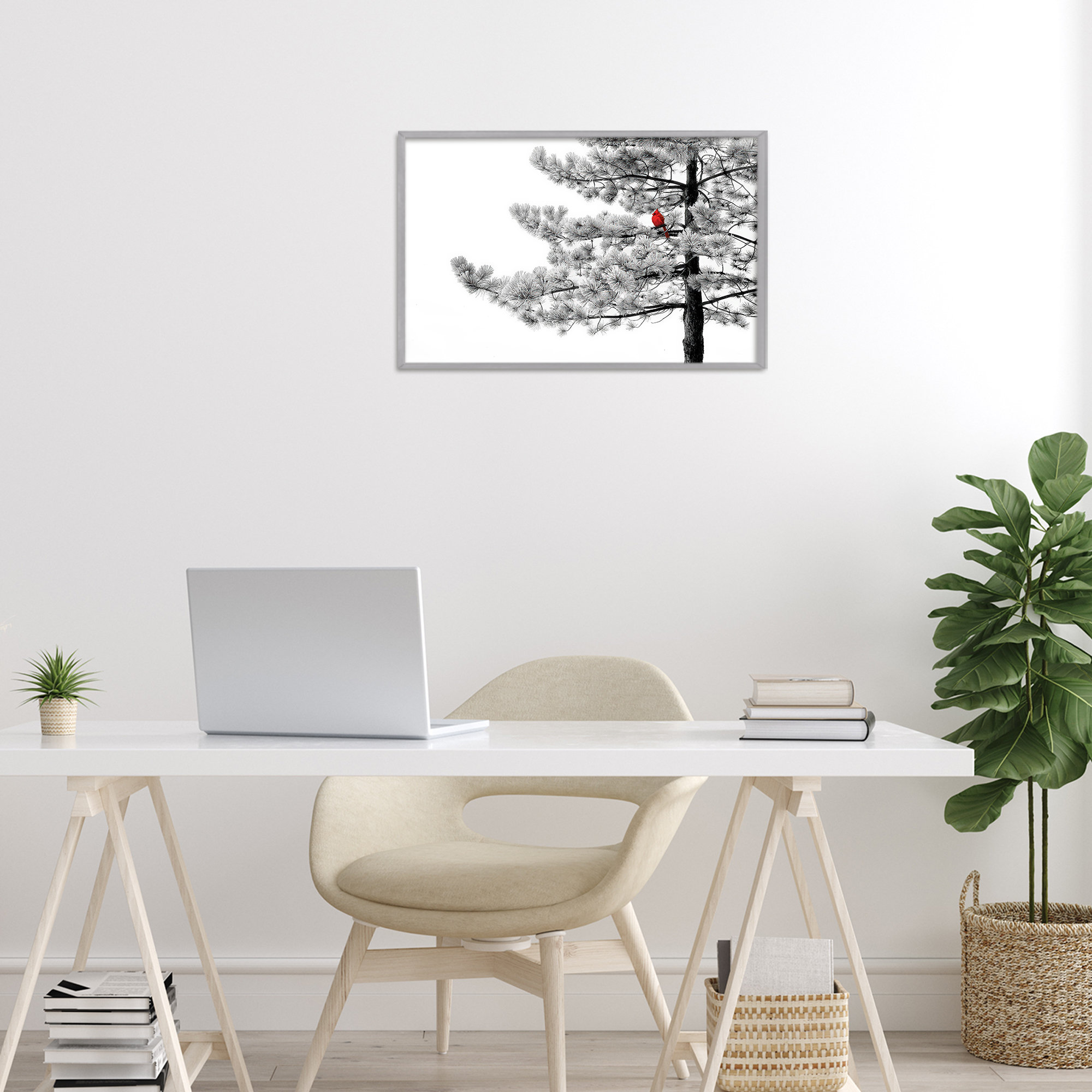 Ophelia & Co. Cardinal in Stark Winter Tree Framed Giclee, design by ...