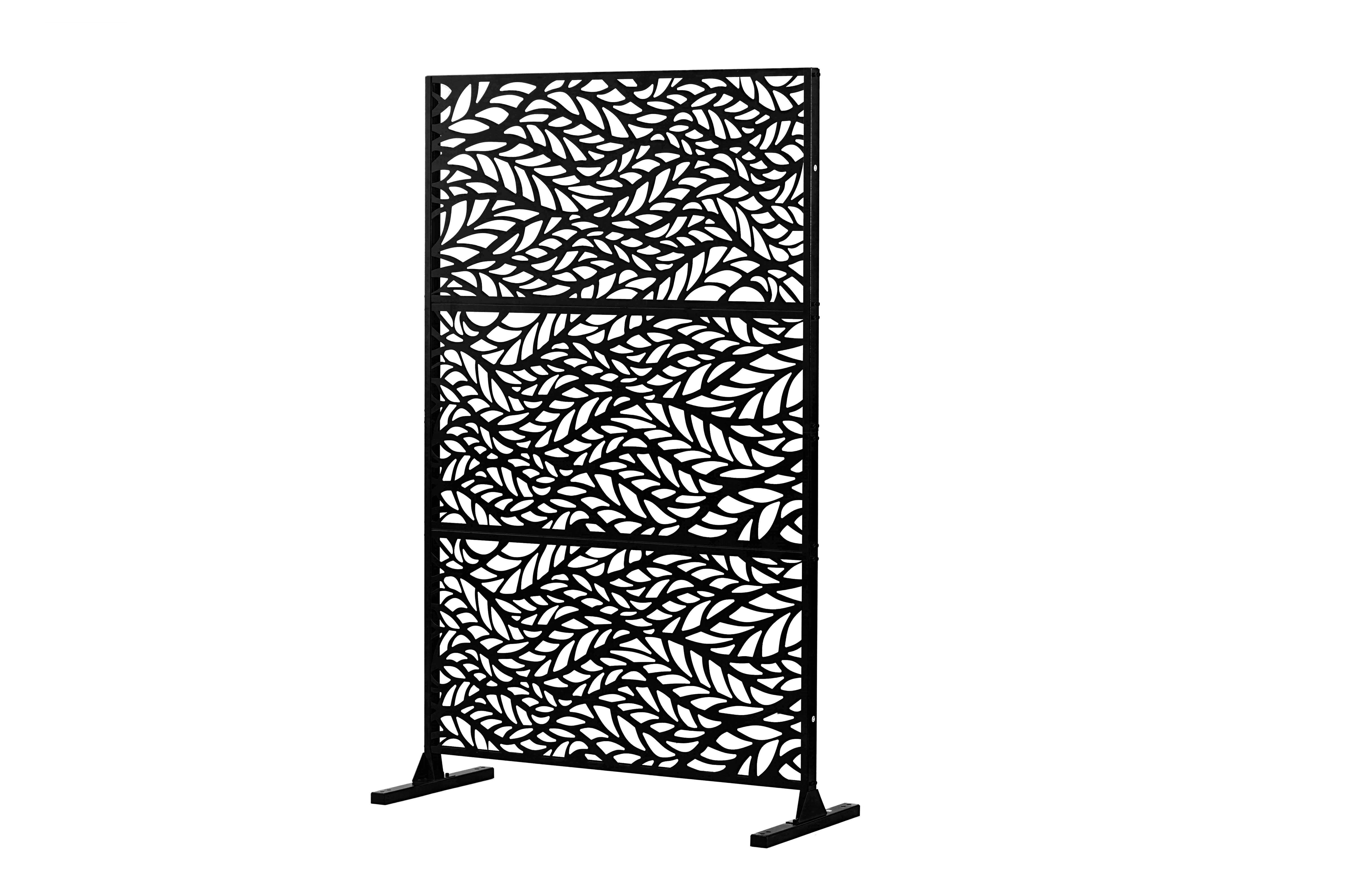 EASCOM Yoan 71.5" Outdoor Privacy Screen 3- Panel Freestanding ...