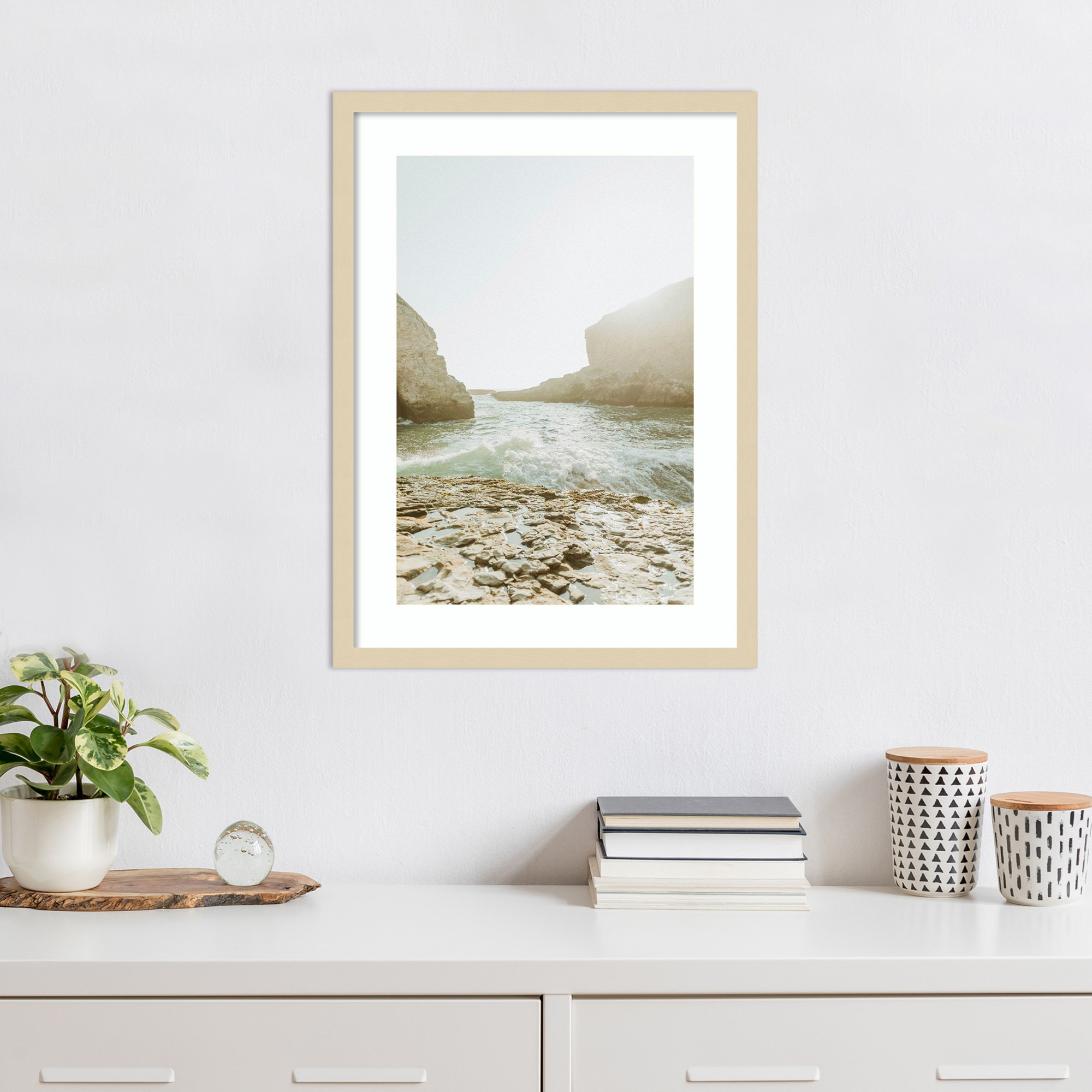 Lark Manor™ Rocky Beach by Incado Wood Framed Wall Art Print | Wayfair