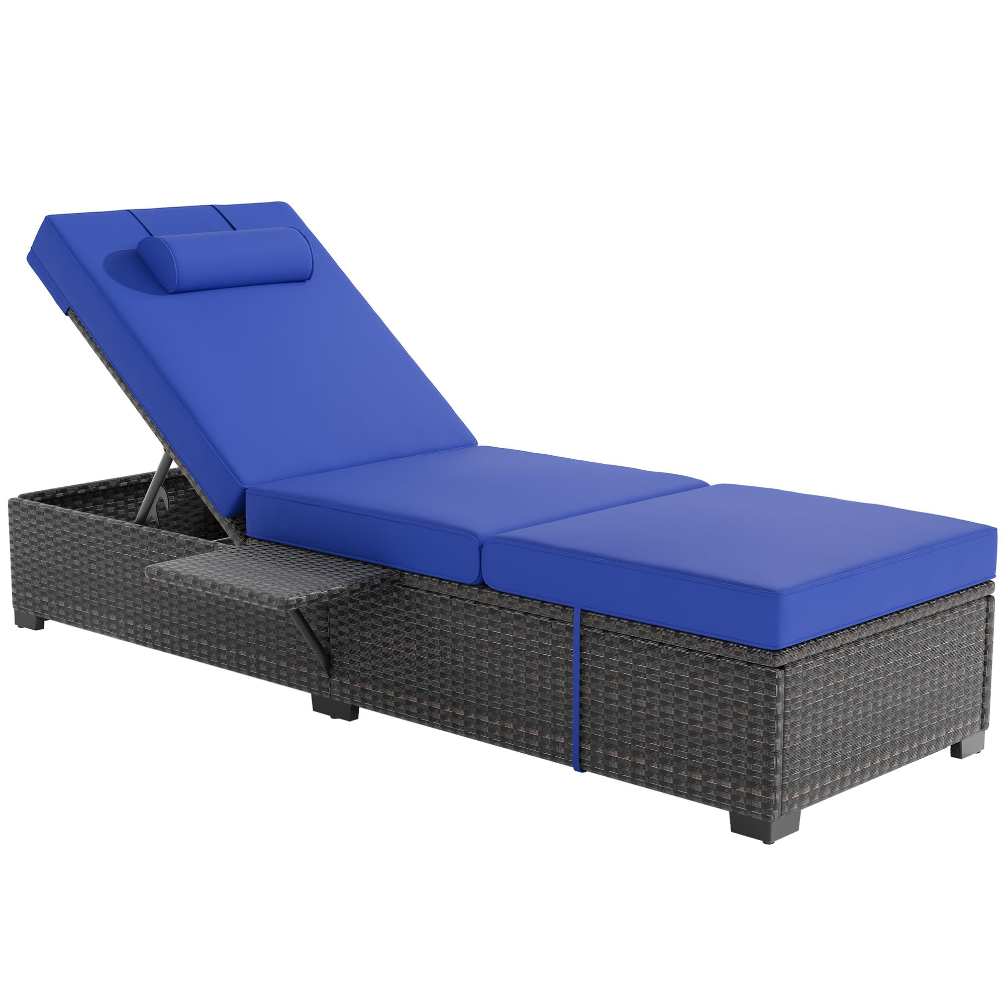 ZACOO 78'' Long Outdoor PE Wicker Chaise Lounge Chairs, Outdoor Pool ...