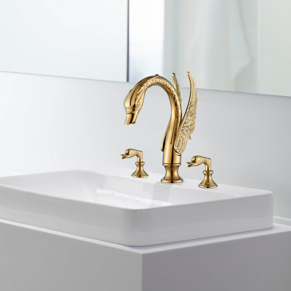 AlenArtWater Golden Bathroom Faucet-Luxury Swan Shape Sink Faucet 2 ...