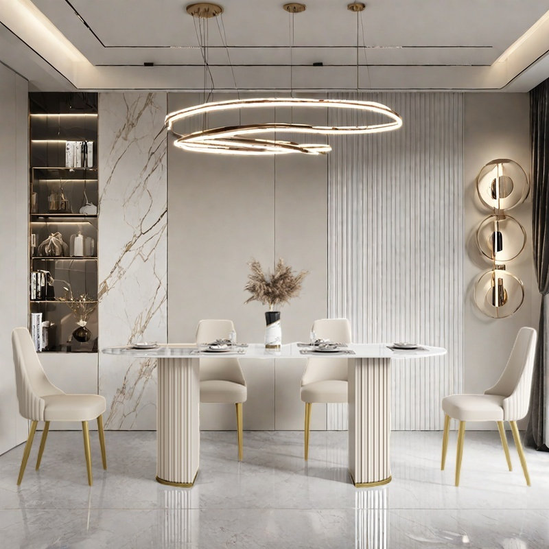 BILBRA Light luxury texture dining table and chair | Wayfair