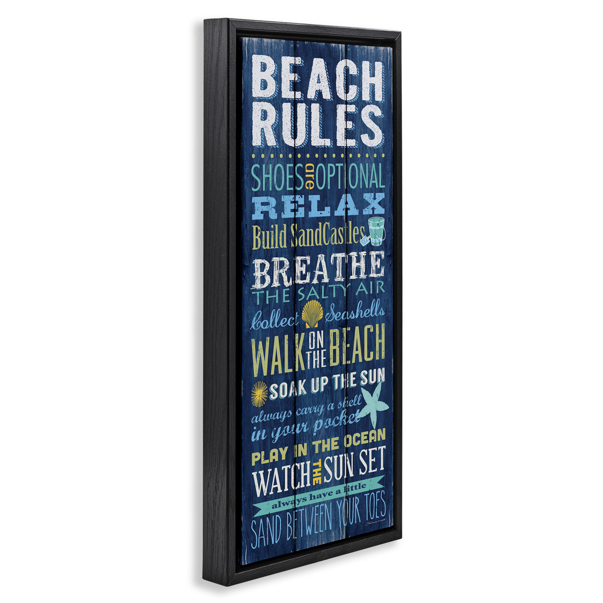 Winston Porter Blue Planked Beach Rules Sign | Wayfair