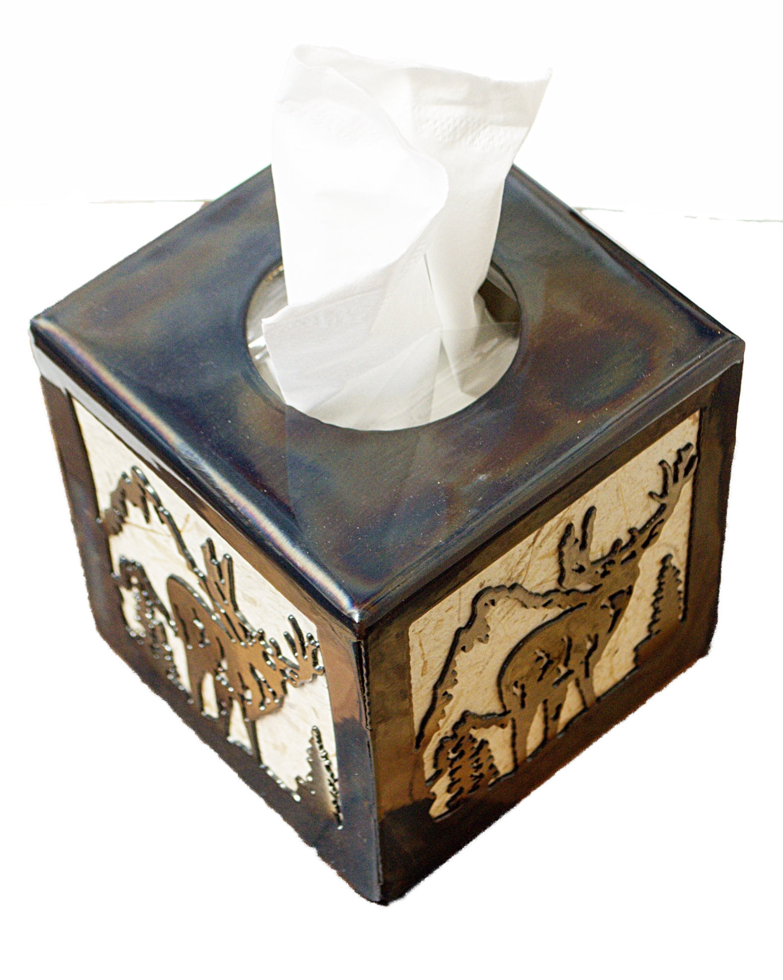 Loon Peak® DEER WITH ROCKS TISSUE COVER | Wayfair