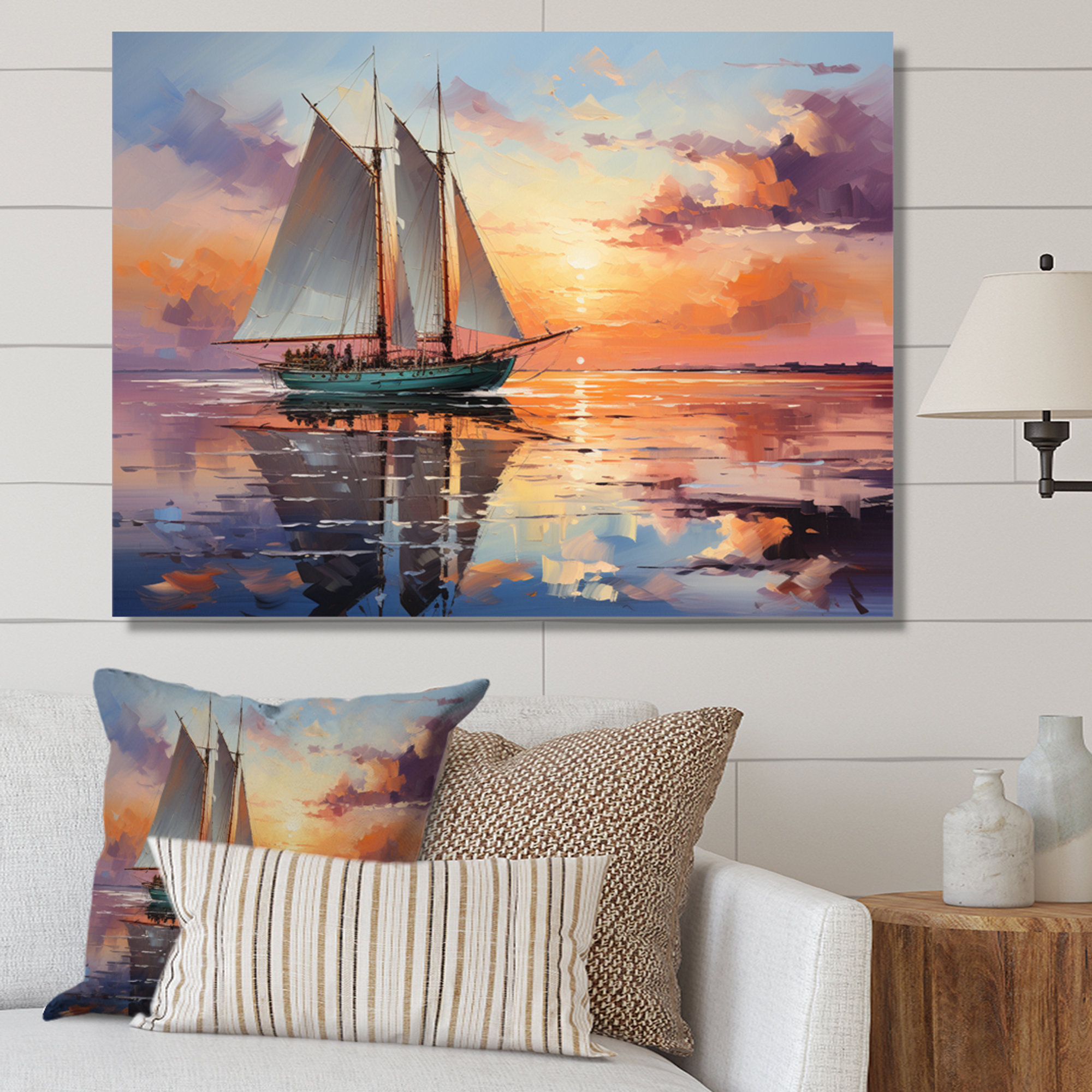 Breakwater Bay Volner Sailboat Maritime Melody I On Canvas Print | Wayfair