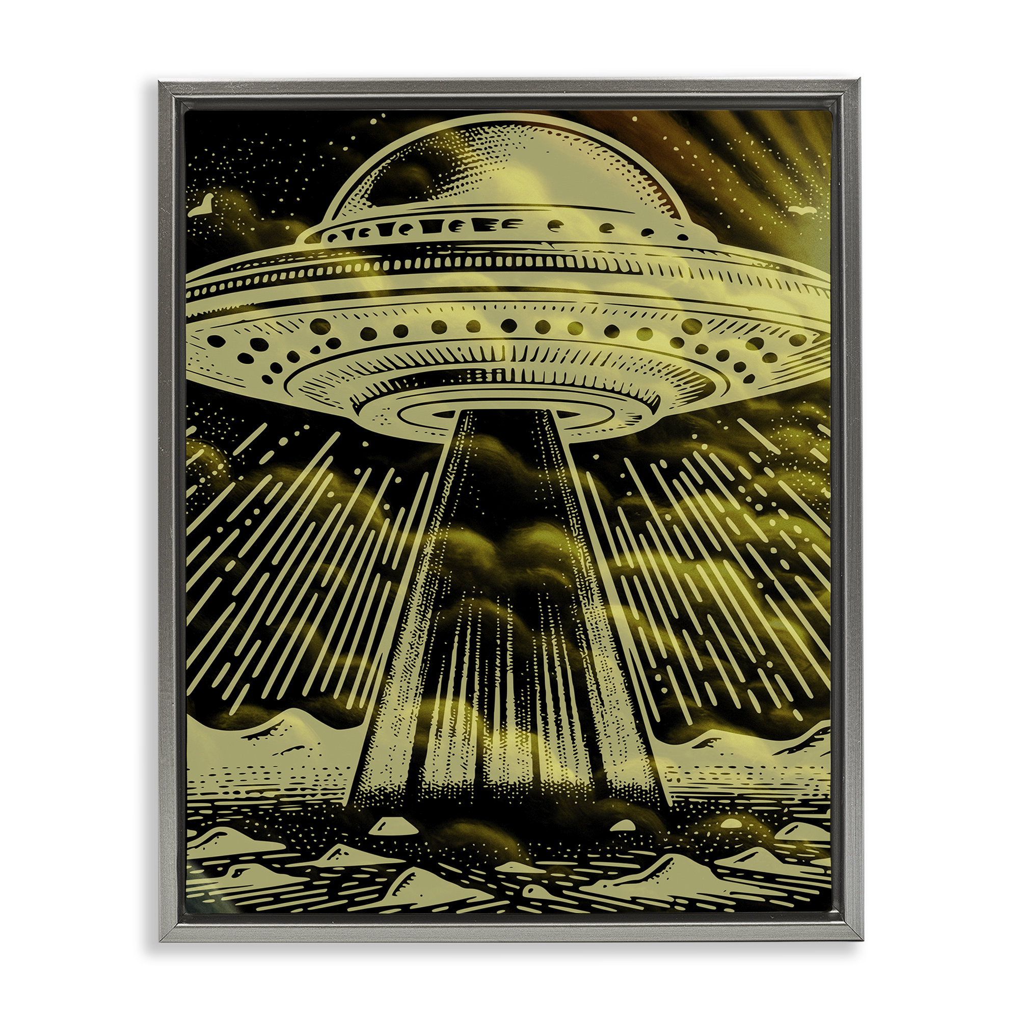 Latitude Run® Mysterious Alien UFO Floating Frame, design by Jesse ...