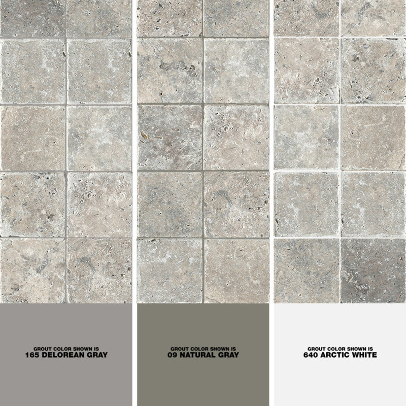 Emser Tile Travertine 4" x 4" Tile in Ancient Tumbled Silver | Perigold